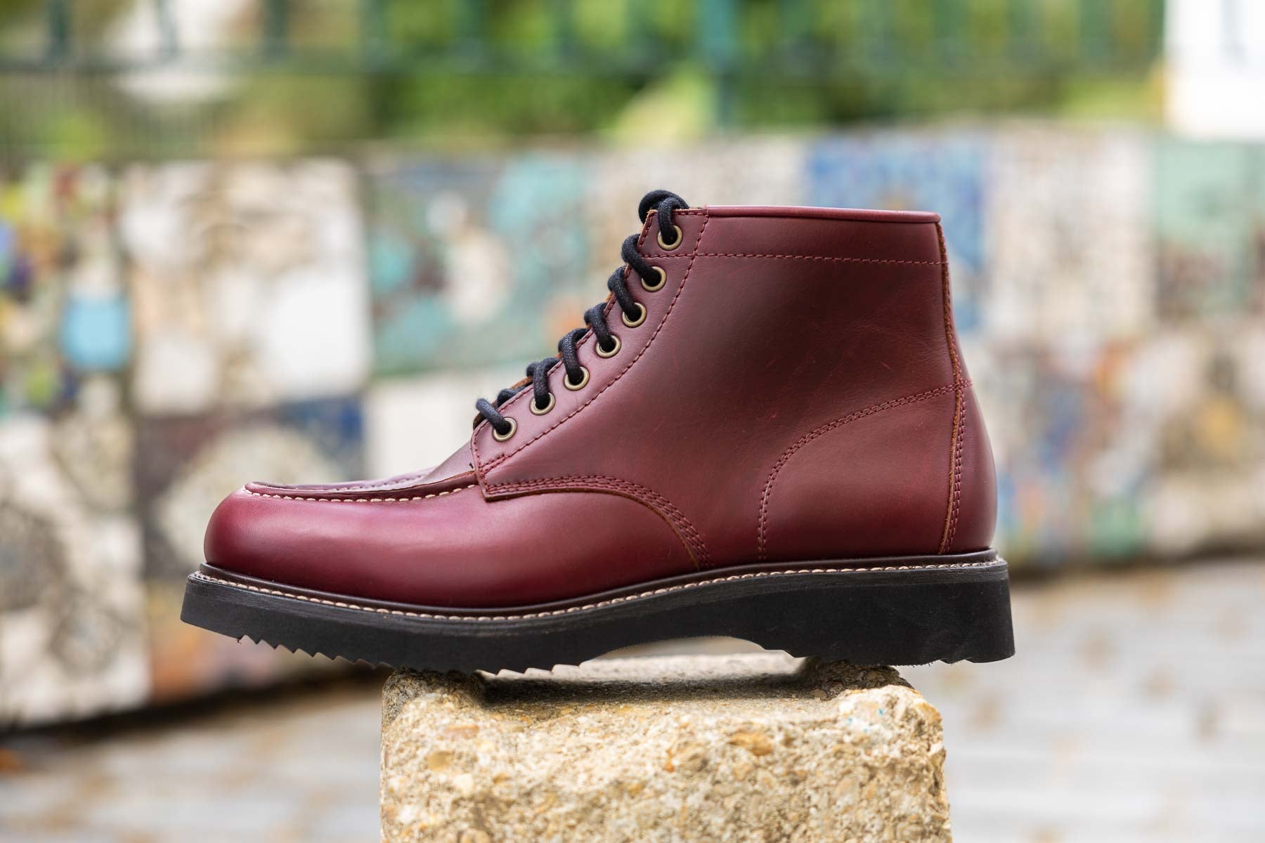 BRITISH SHOES - Boots 14600 Bordeaux à semelle gomme goodyear work boot ...