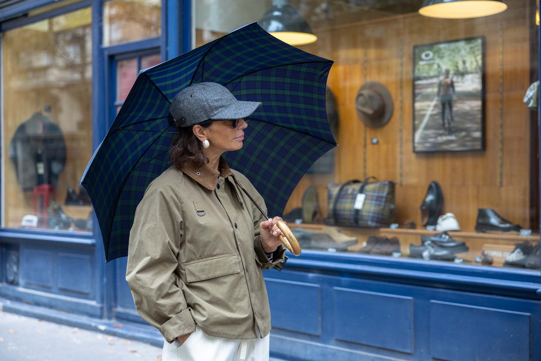 Fox Umbrellas - Parapluie en coton vert anglais – British Shoes