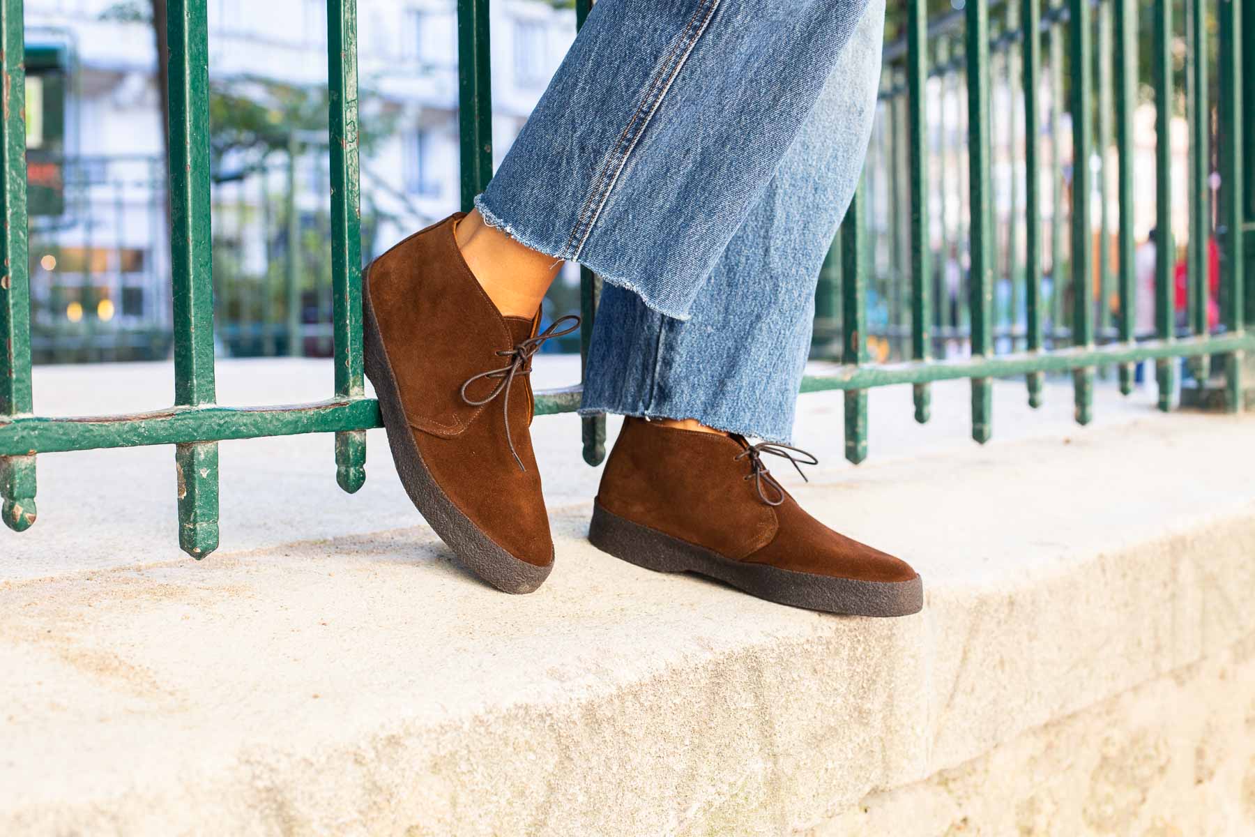 Sanders - Hannah Boots Polo marron semelle crêpe Made in UK – British Shoes