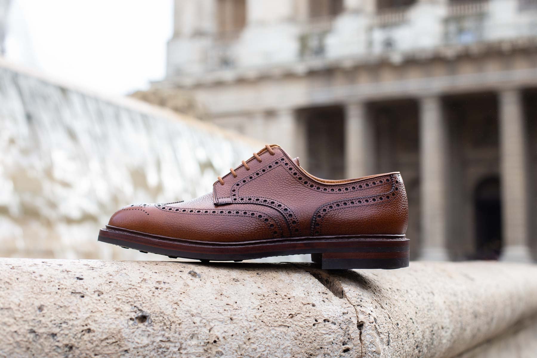 Crockett & Jones - Derby Pembroke en cuir tan scotch grain semelle ...