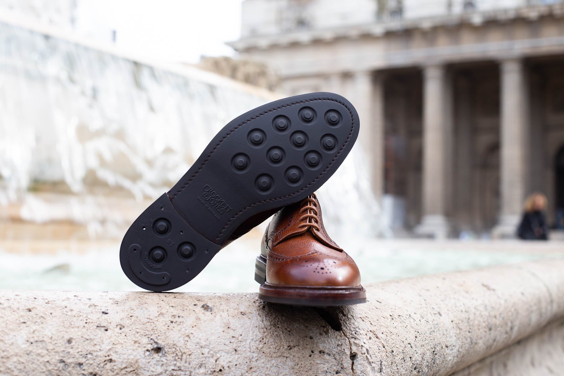 Crockett & Jones - Derby Pembroke en cuir tan scotch grain semelle ...